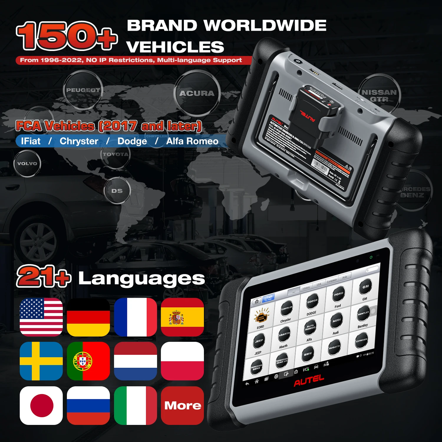 Autel Official Store Maxicom Mk808bt Pro Smart Vehicle Obd 2 Scanner ...