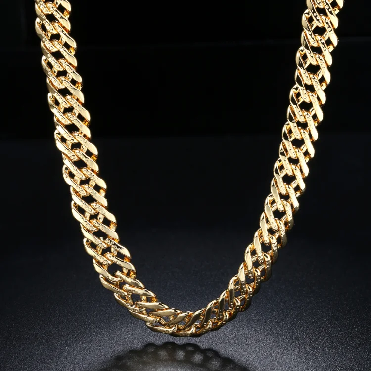 6mm Copper Cuban Link Chain for Men's Engagement Necklace 24K Gold ...