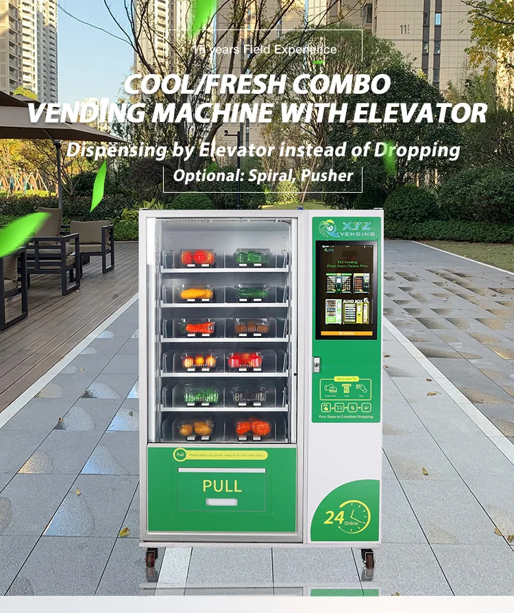 Cool Refrigerated Combo Fresh Food Hot Sale in Malaysia New Vending ...