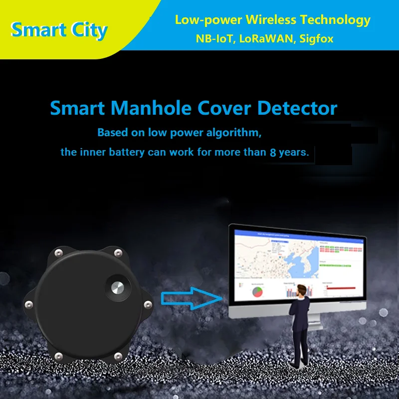 High Quality Ultrasonic Manhole Cover Monitor Sensor For Sewage Level ...