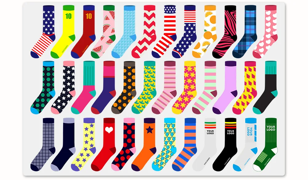 Uron Sokken Free Packing Design Men Custom Crew Socks Custom 100% ...