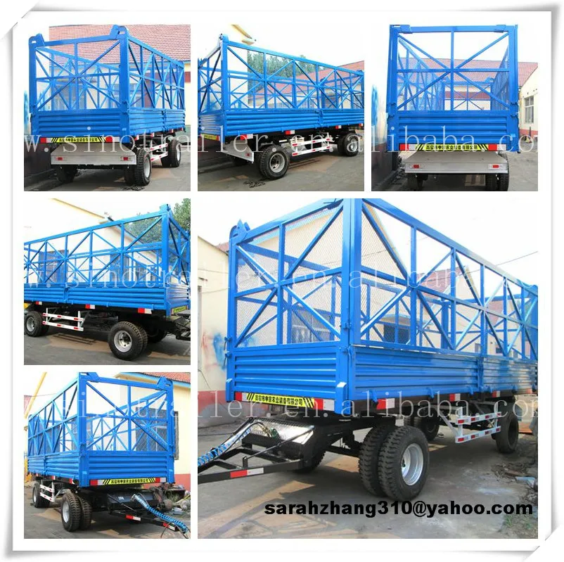 Sugar Cane Trailer Tractor Farm Carriage Flat Bed Cargo Trailer