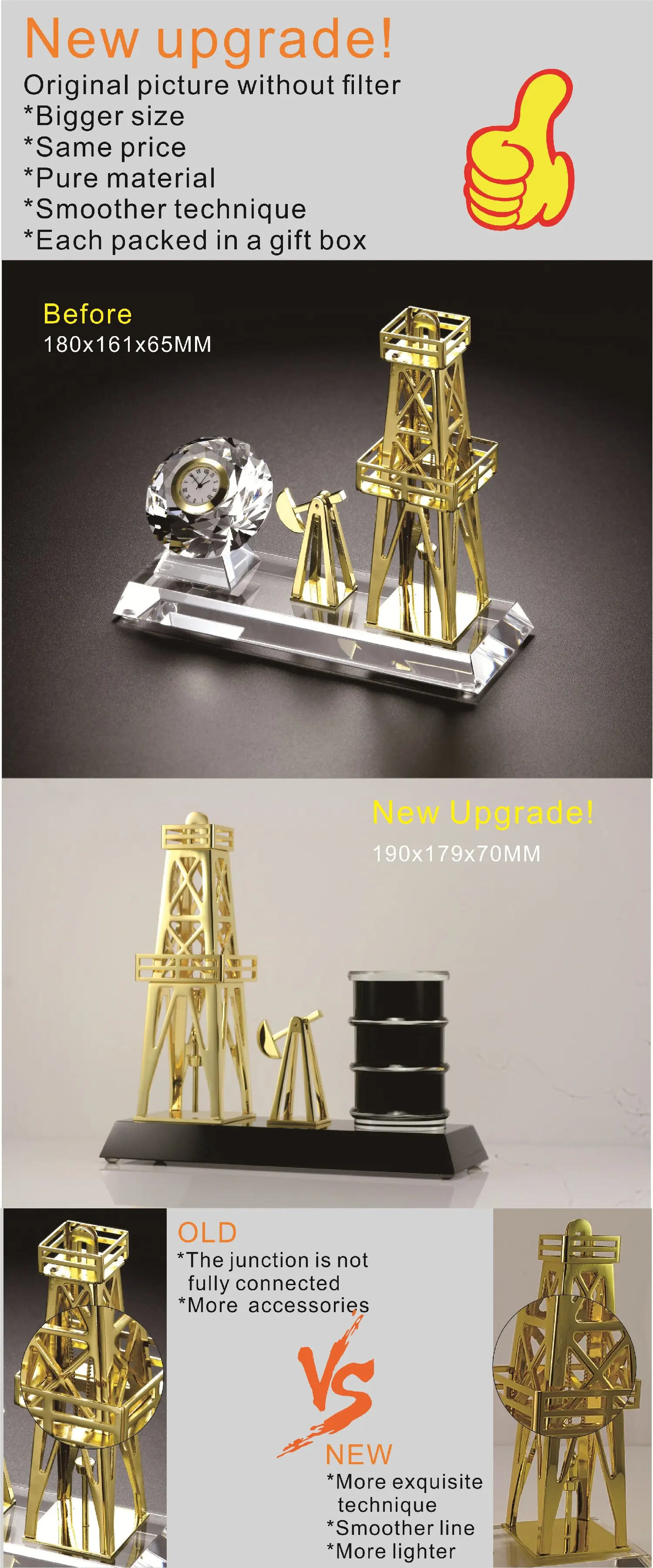 New Design Oil Rig Souvenir - Golden Petroleum Equipment Gift