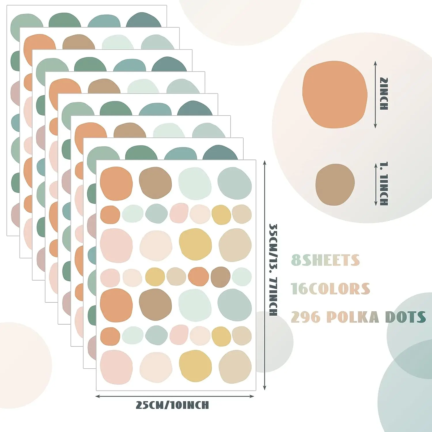 Polka Dots Wall Decal Boho Rainbow Wall Sticker Wallpaper Boho Vinyl ...