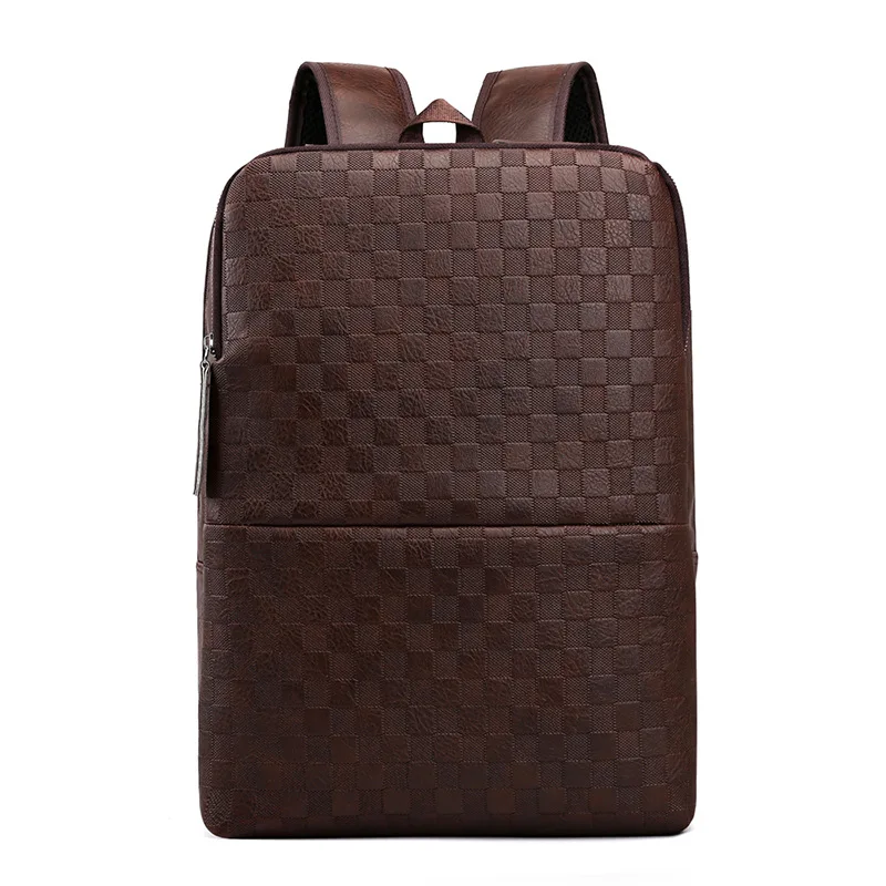 Fashion PU business travel laptop backpack waterproof leather man ...