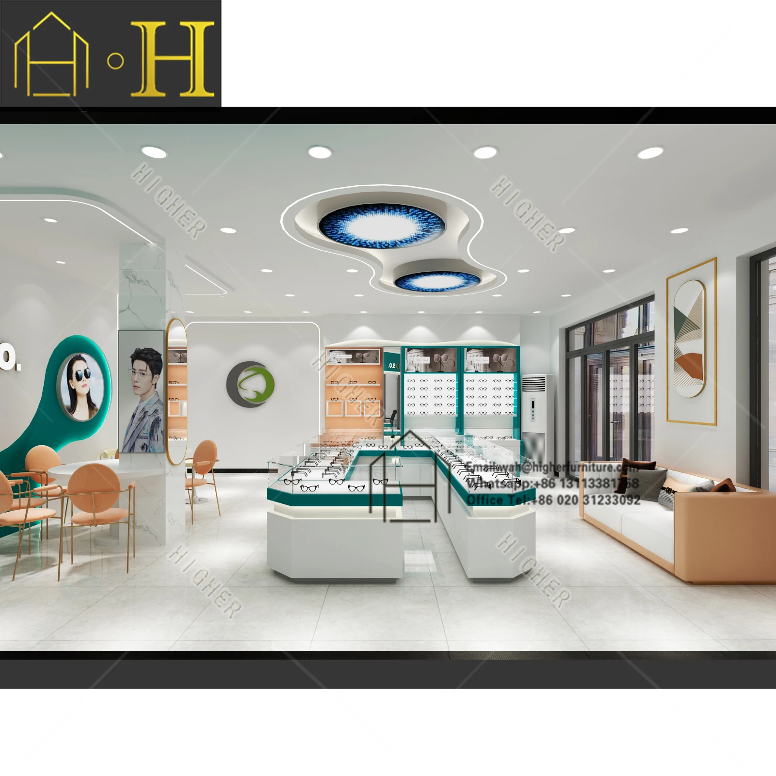 Customized Glasses Optical Store Display Showcase Furniture Optical Store Display Showcase For ...