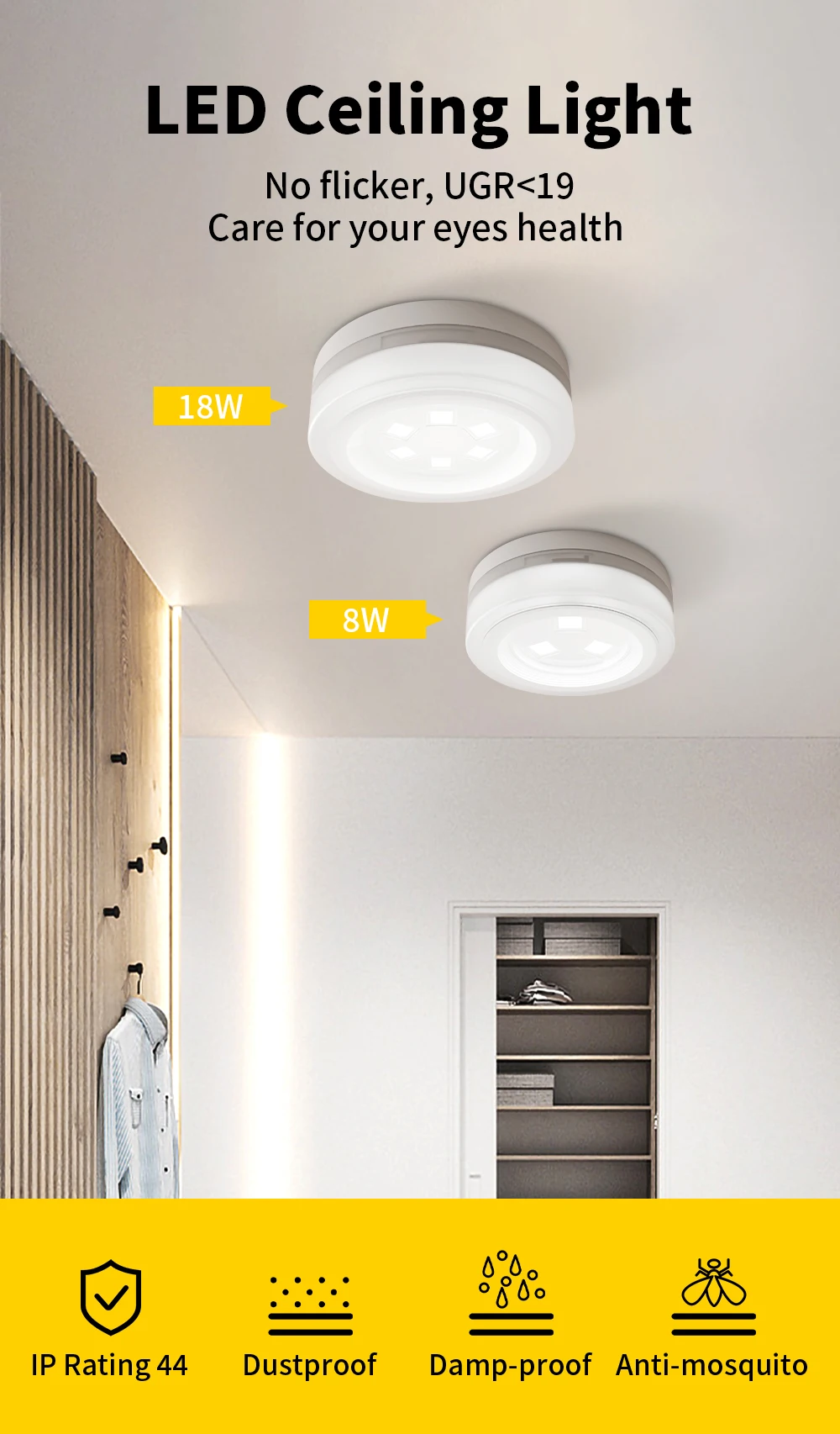 Pelucchi Ip44 Living Room Use Round Fixture Simple Ceiling Lights ...