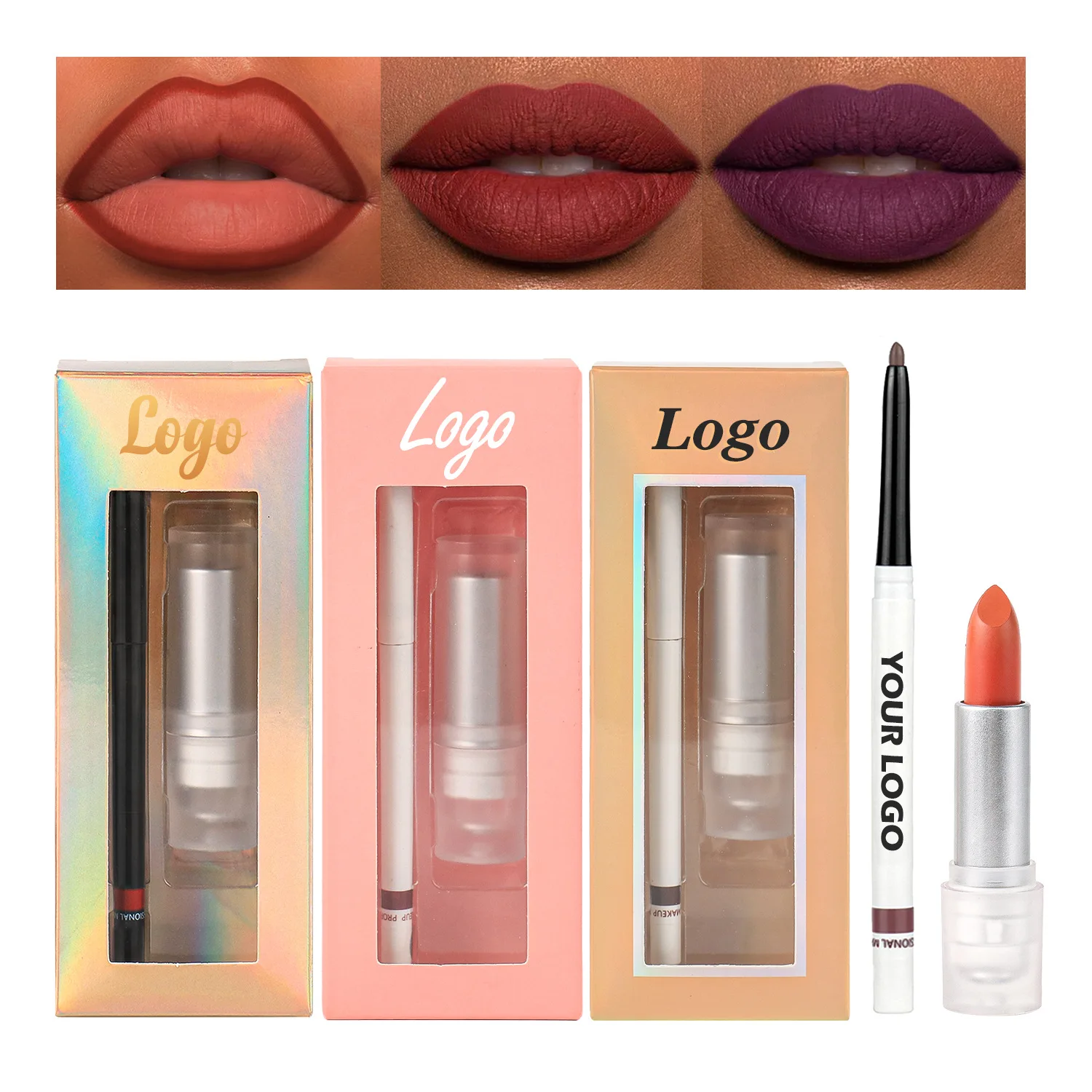 Customized Logo Lip Kit Oem Wholesale 14 Colors Long Lasting Velvet Lip ...