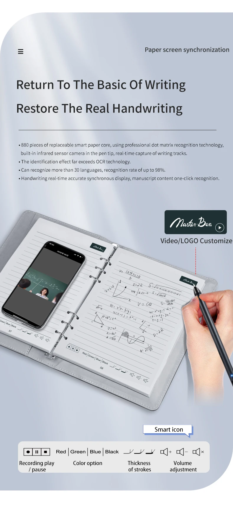 Masterben Smart Writing Digital Active Capacity Digital Pen Update ...