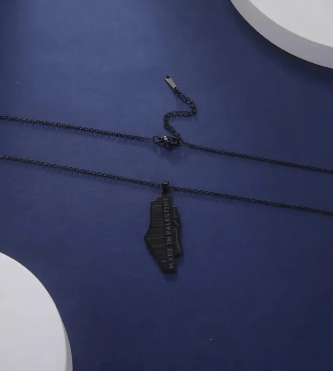 Made In Palestine Bar Code Necklace Fashion Punk Cool Pendant For ...