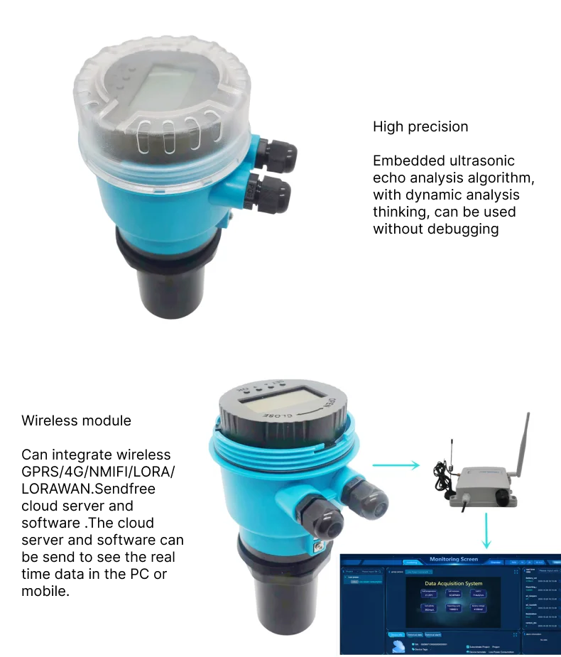 Contactless 4-20ma Rs485 Ultrasonic Water Liquid Level Sensor - Buy ...