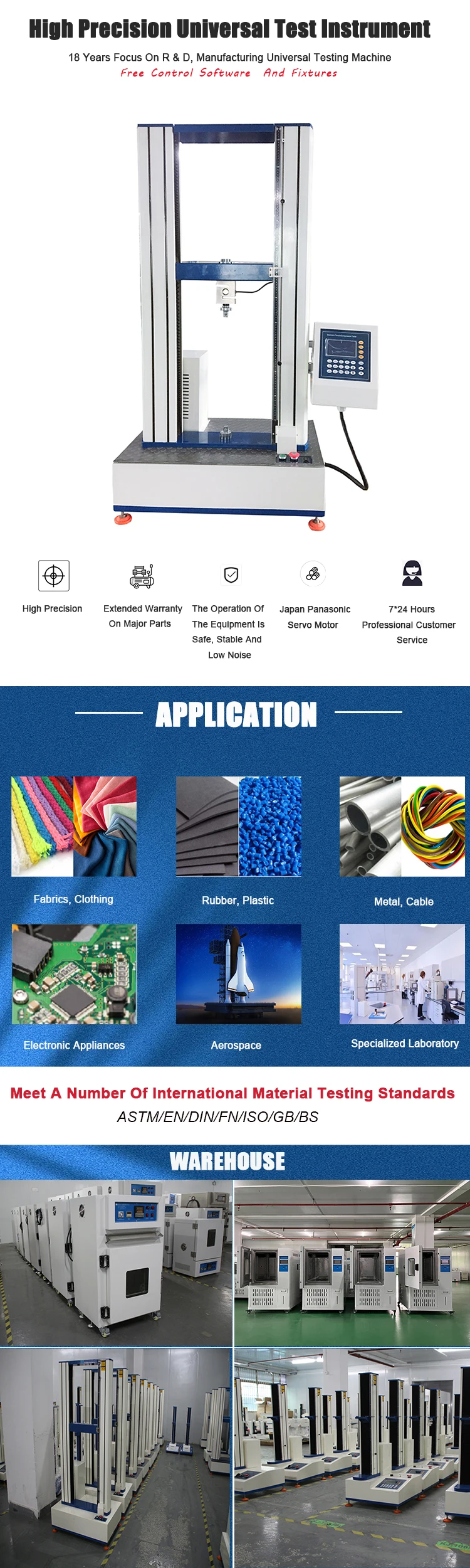 Computer Control Universal Tensile Testing Machine 200 Kn 0.5 Class ...