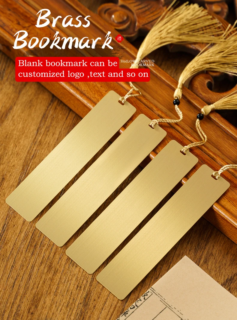 Custom Logo Book Marks Copper Blank - Unique Brass Metal