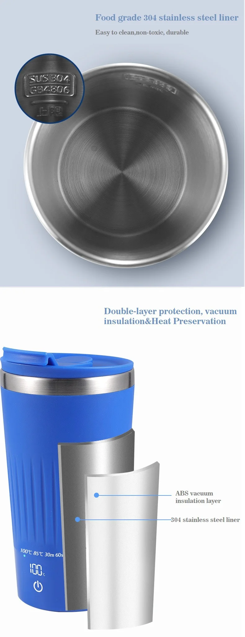 Wholeself 65 Degree Smart Self Heating Coffee Mug Self Heating Eco ...