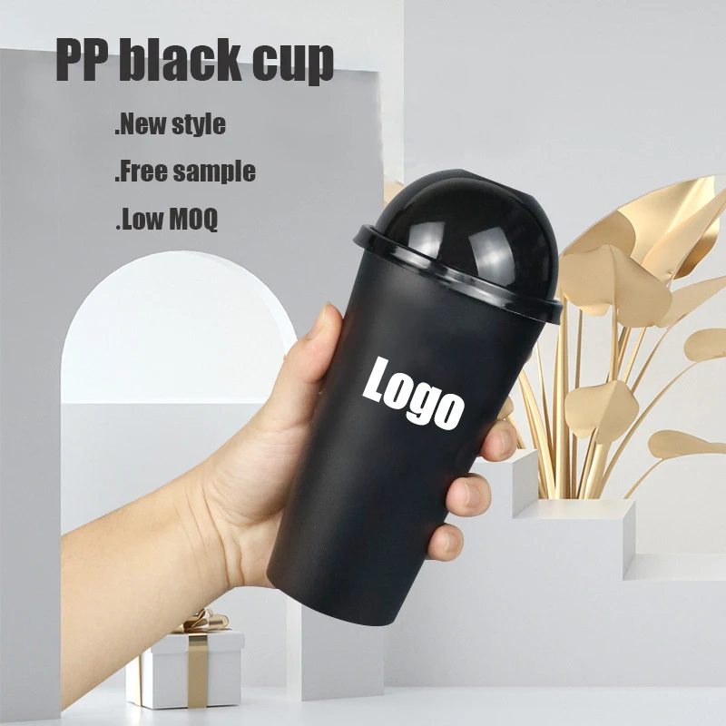 Wholesale Custom Printed PP Black Plastic Cups - 12oz, 16oz, 22oz