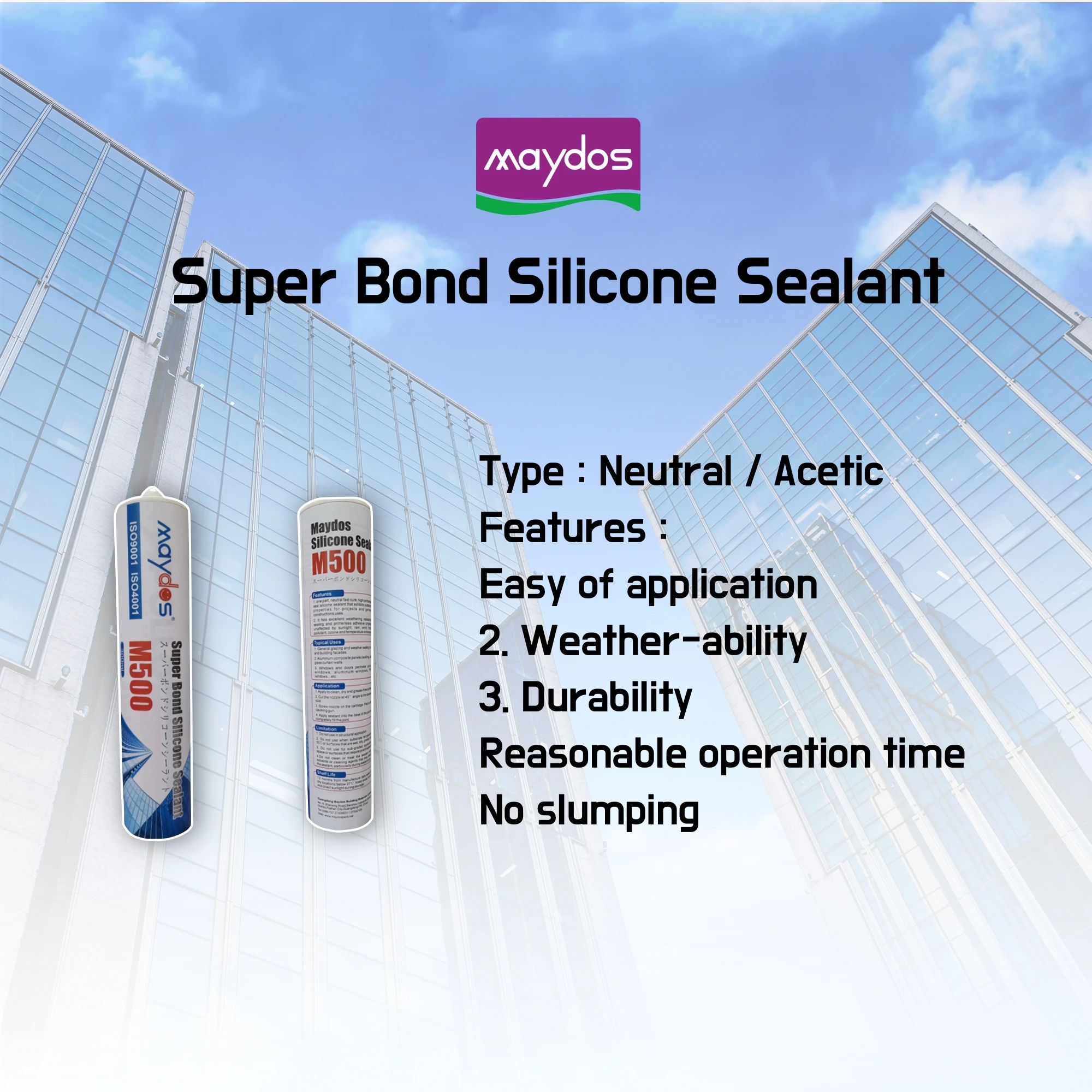 Maydos Odorless Waterproof Neutral Silicone Sealant Adhesive - Buy ...