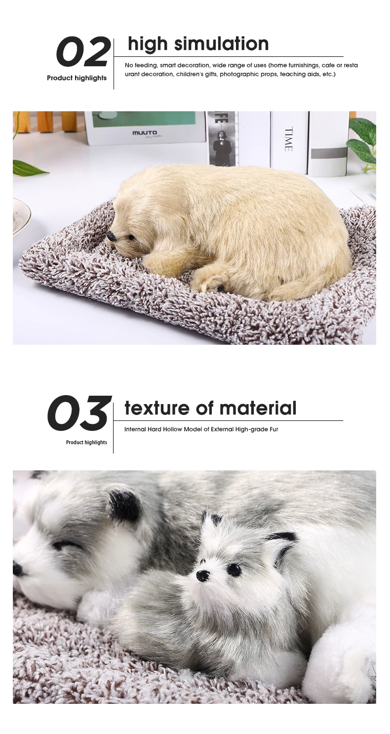 Soft Realistic Simulation Sleeping Breathing Cat Furry Dog Animal ...