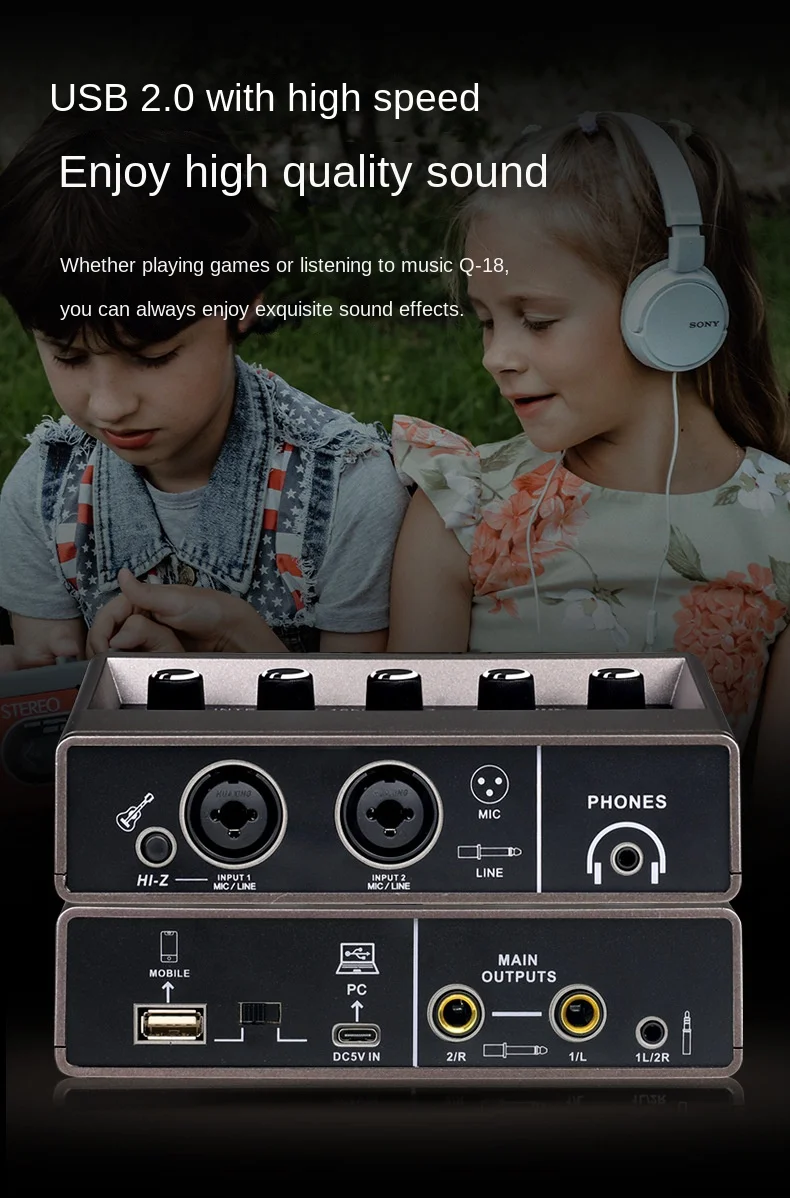 Mini Recording Usb Audio Interface Podcast Microphone Mixer ...