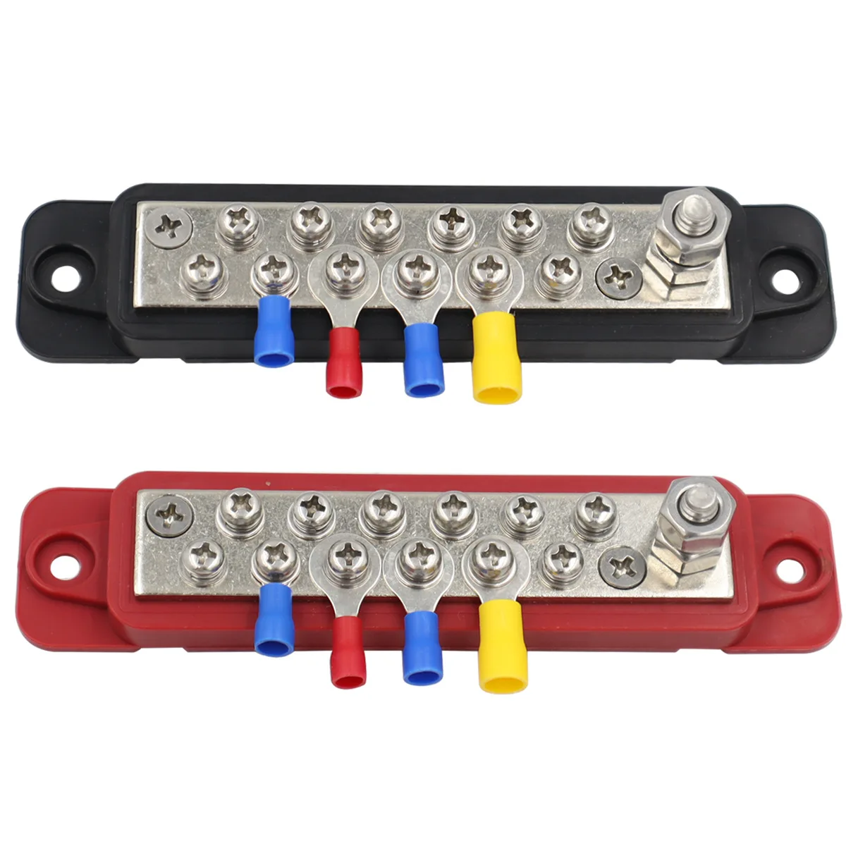 Red/Black Copper Busbar 48V DC Power Distribution Block 12 Socket Lock ...