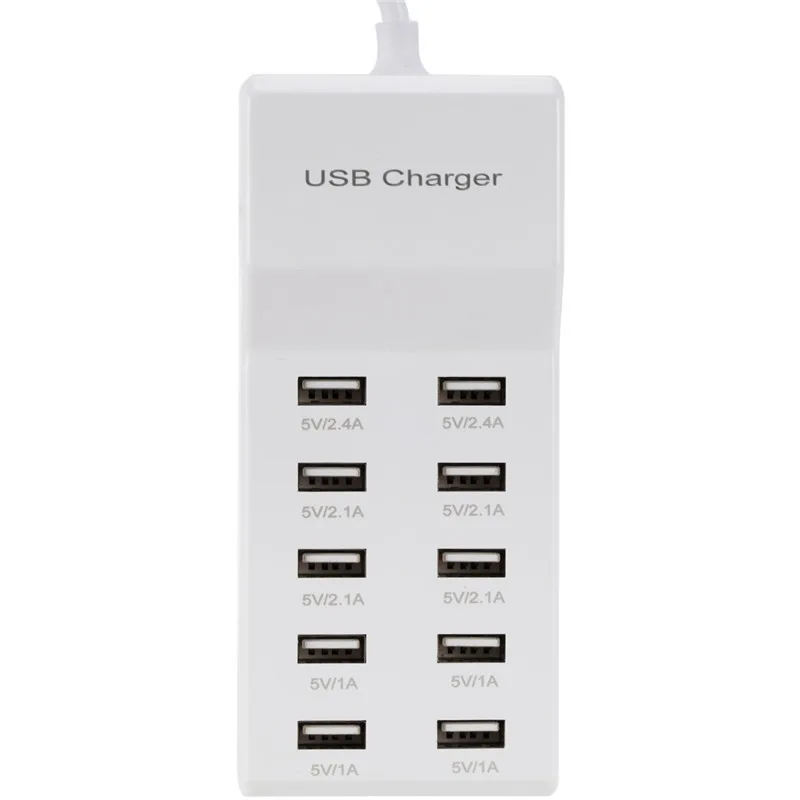Multi-port Usb Charger 10-port Charger Ac Fast Charge 5v12a Smartphone ...