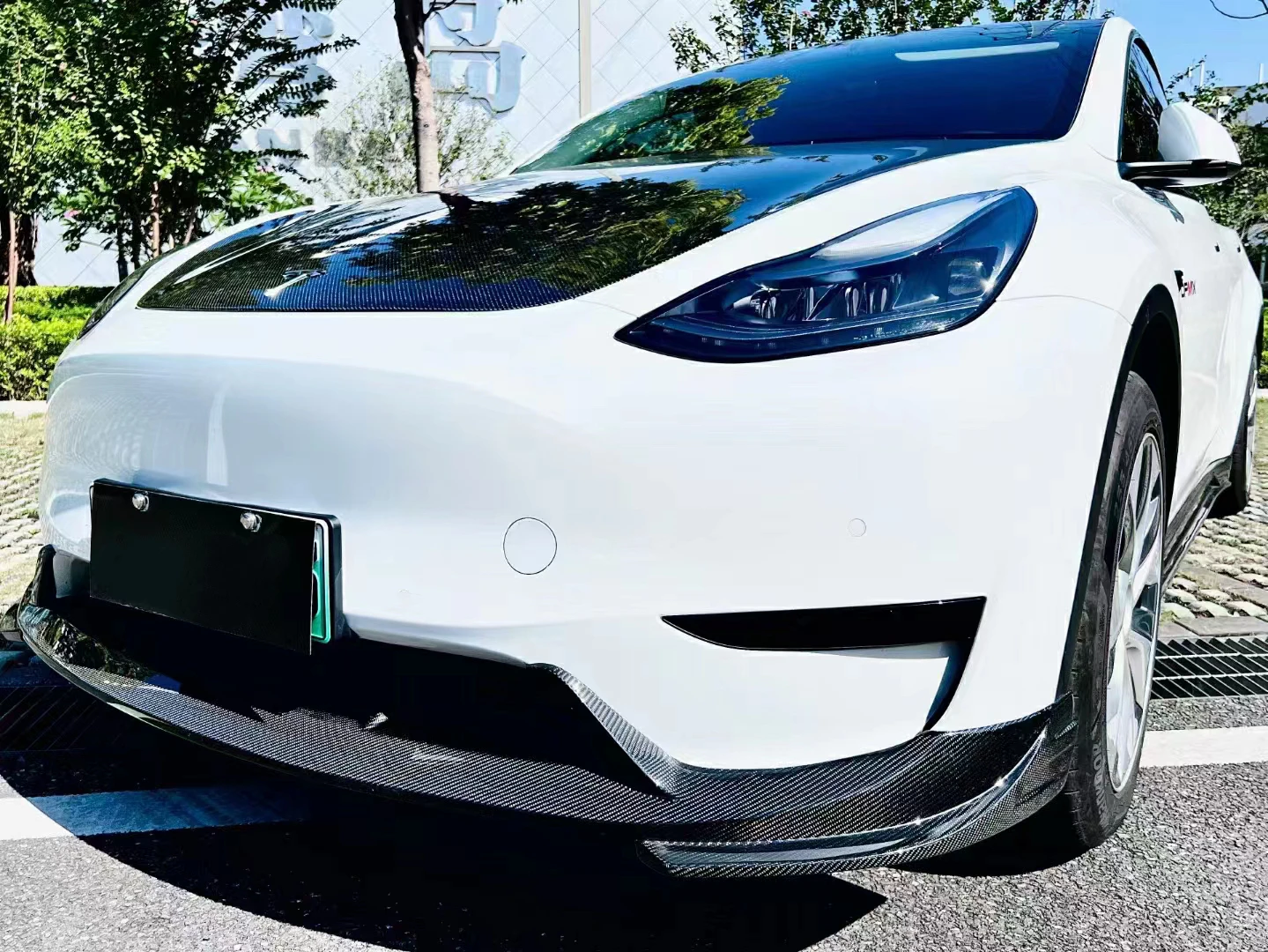 Model Y Dry Carbon Fiber Front Lip Rear Spoiler Fast Aero Kit For Tesla ...