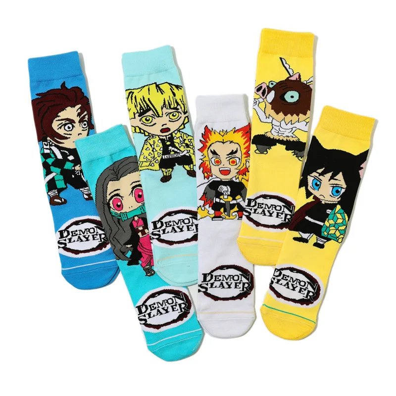 Kawaii Kamado Tanjirou Funny Novelty Anime Character Crew Socks Crazy ...