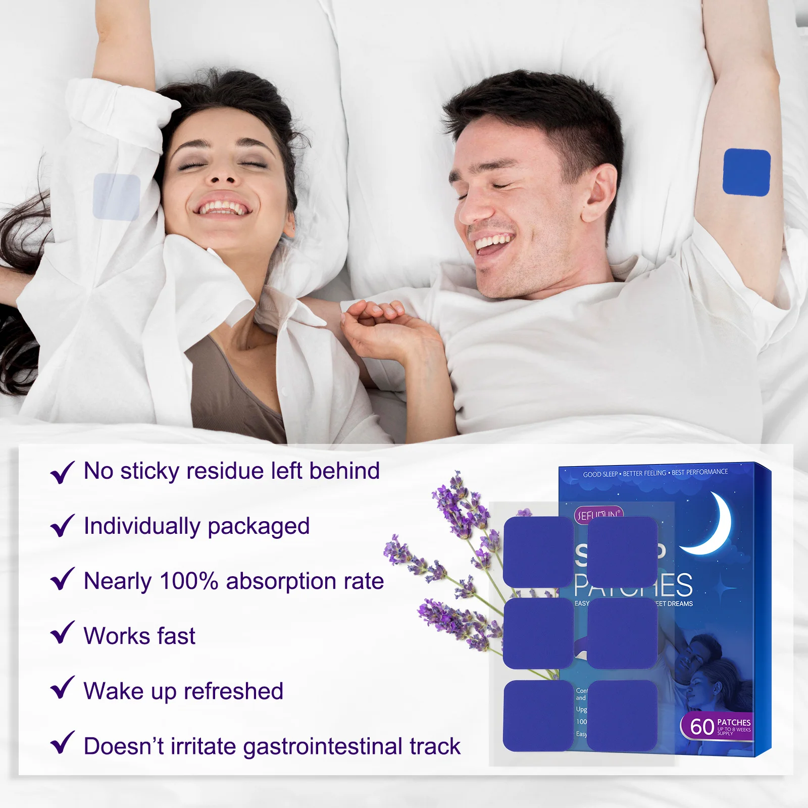 SEFUDUN Sleep Patches - Natural Melatonin for Restful Sleep