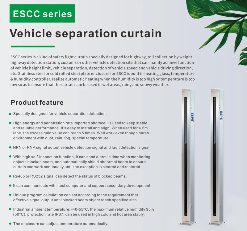 RS485 Infrared Sensor Vehicle Separator Safety Light Curtain Car ...