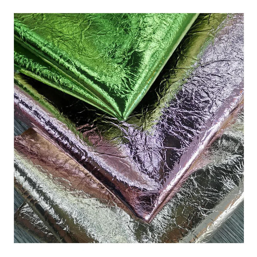 Eco-friendly Metallic Luxury Gauffer PU Leather Material for Dinner ...