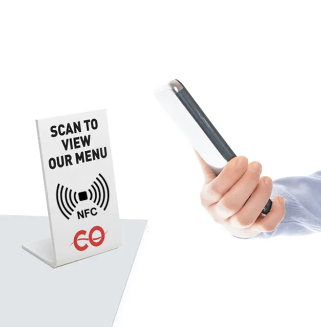 Custom Logo RFID Smart Table Menu Tent PVC Restaurant Menu Card Holder ...