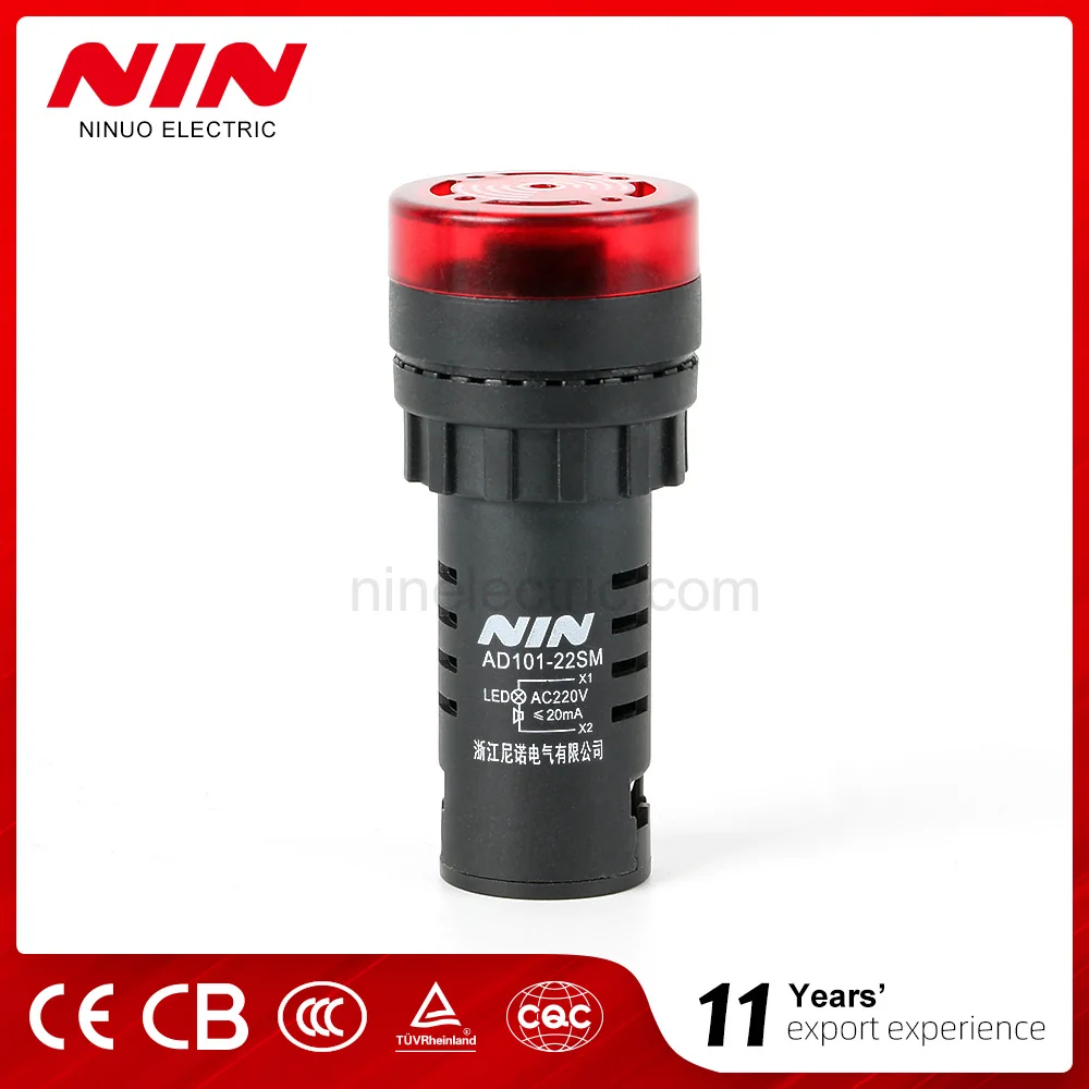 NIN AD16-22SM Mini LED Indicator Light Flash Buzzer DC/AC