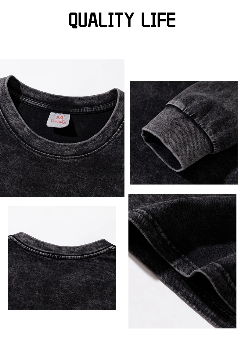 Wholesale Spring Blank Vintage Washed Oversized Soft Heavy Cotton Sweat ...