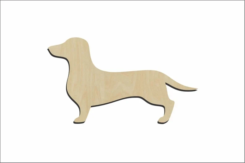 Dachshund Wood Shape Long Haired Dachshund Cutout Unfinished Wood Home ...