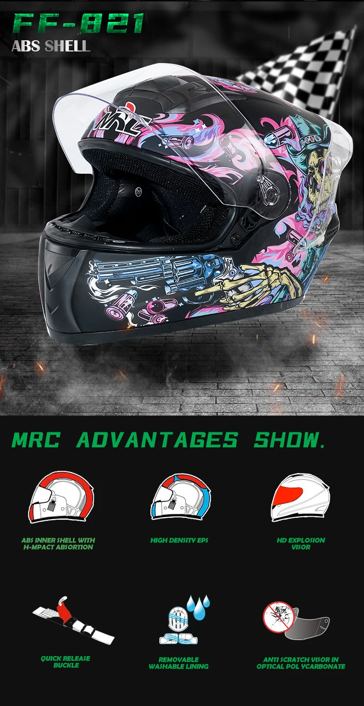 High Quality Customized DOT Certificate Cascos Para Moto Full Face ...