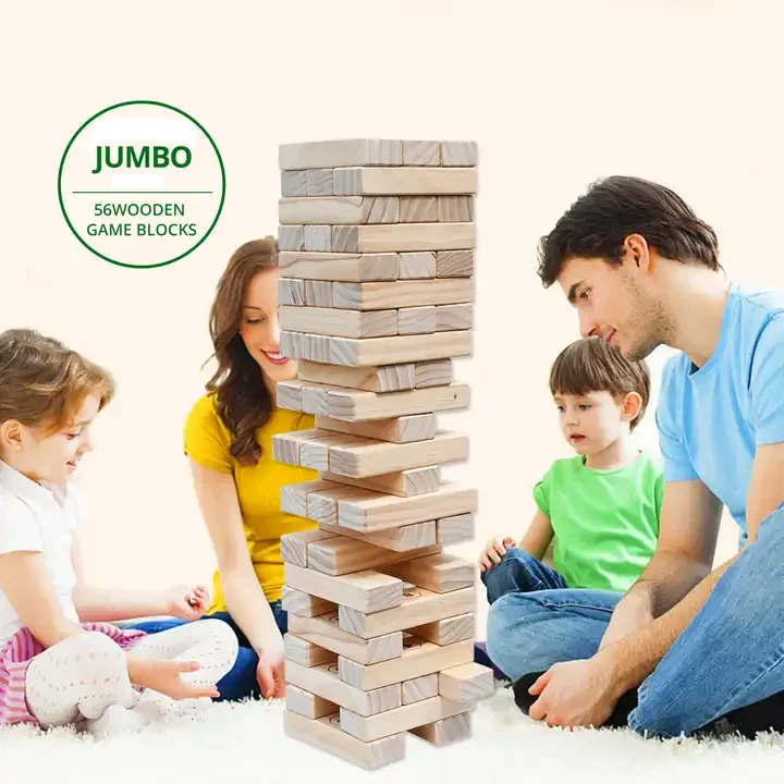 Custom Wooden Giant Janga Blocks Tower Janga Grande Rainbow Pink Etc ...