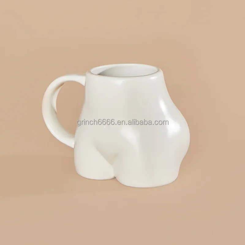 White Ceramic Booty Mug - Funny Butt Mug for All Seasons