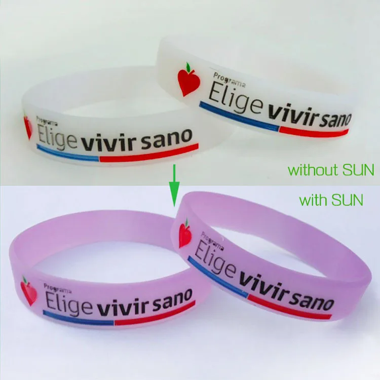 Customizable UV Sensitive Silicone Wristbands by ELLYPASE