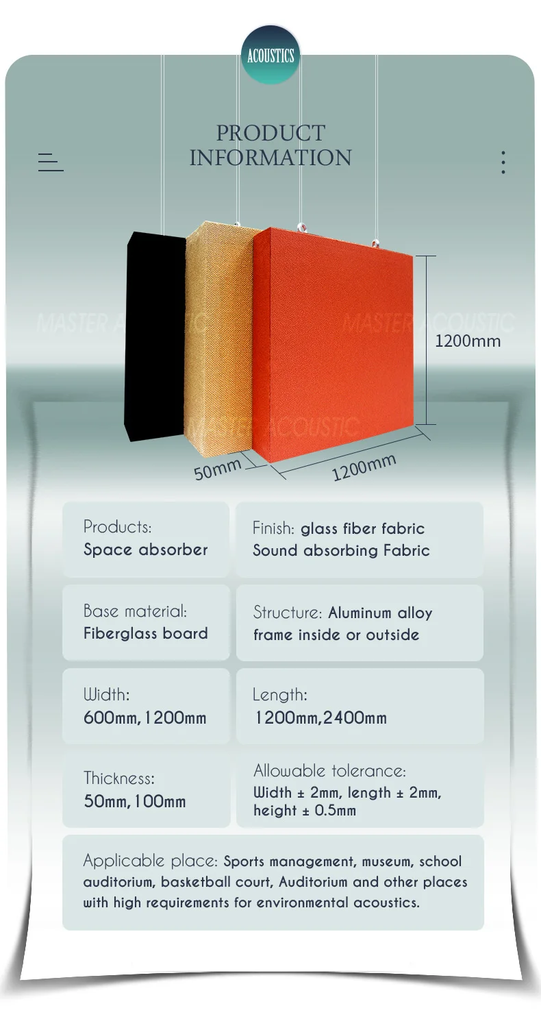 MASTER ACOUSTIC Glass Fiber Suspended Ceiling Sound-absorbing Module ...