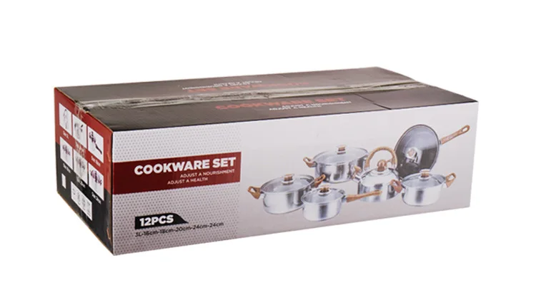 Cheap Induction Cooker Stainless Steel Non-stick 12 Pieces Cookware ...