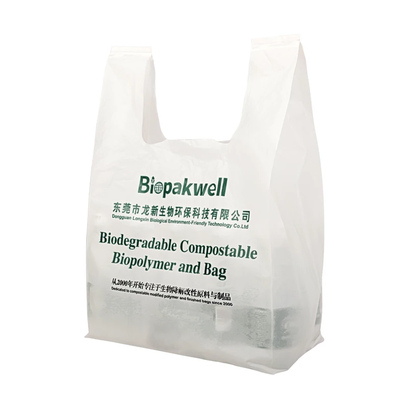 Ecofriendly Packaging Biodegradable Pla Pbat Cornstarch Biodegradable T-shirt Bags - Buy ...
