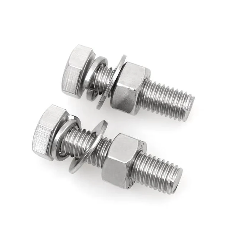 M6 Stainless Steel Sus 304 316 316l Plain Polish Hex Bolt With Assemble ...