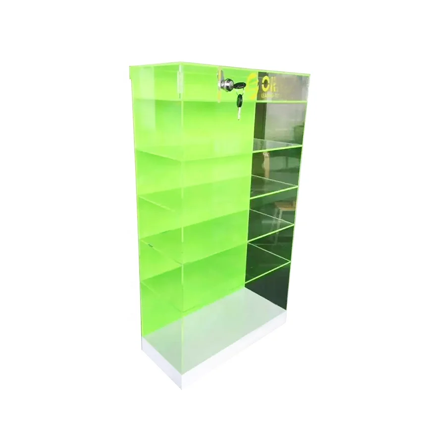 Acrylic Bar Cabinet Display - Lockable Design for Liquor