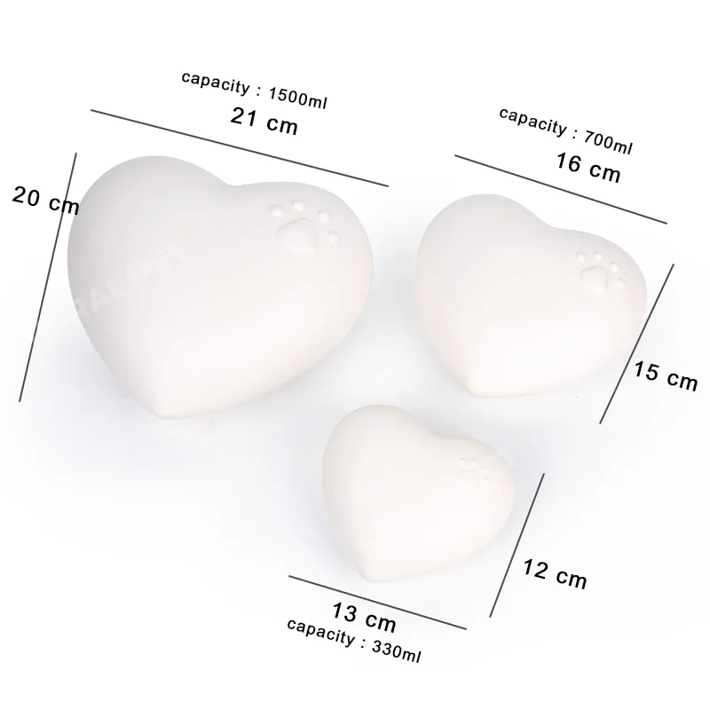 Heart Urn Pet Cremation Ashes Ceramic Luxury Box Urn Ceramic Heart ...