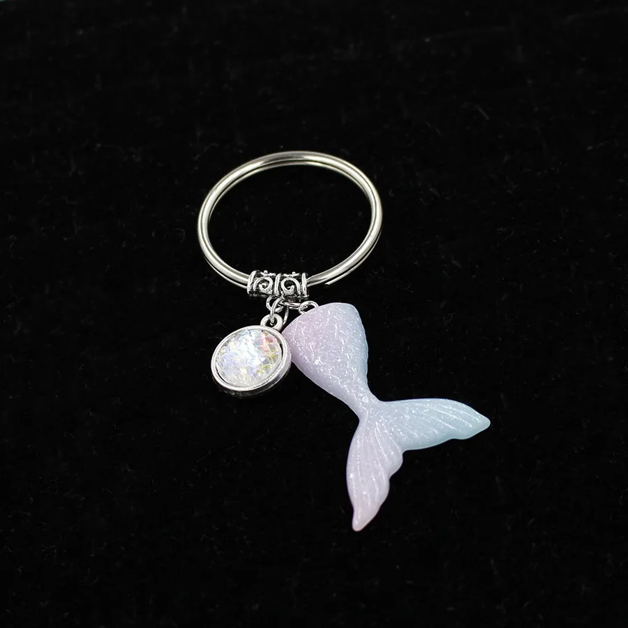 Mermaid Tail Keychain - Trendy Glitter Sequins Handbag Charm