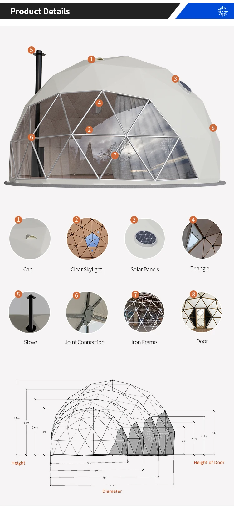 Glamping Outdoor Yurt Glamping Luxury Dome Bell Marquee Heavy Duty ...