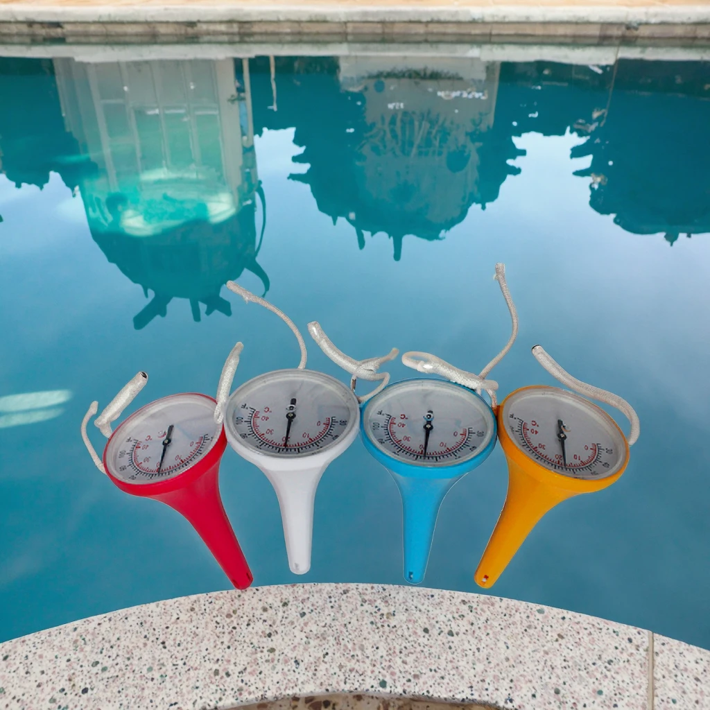 Deluxe Floating Dial Thermometer Floating Pool Thermometer with String ...