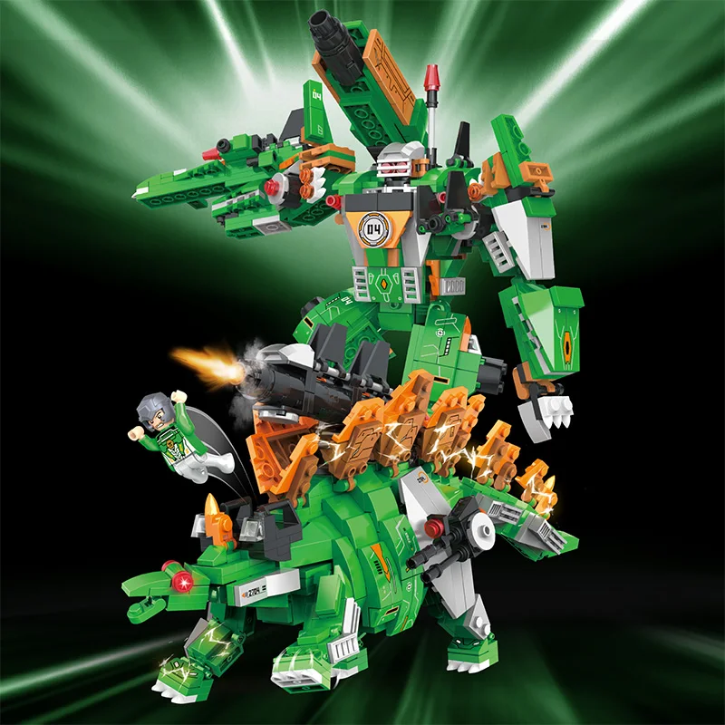 COGO Plastic Mecha Dino 2 In 1 Kids Educational Dinosaur Building ...