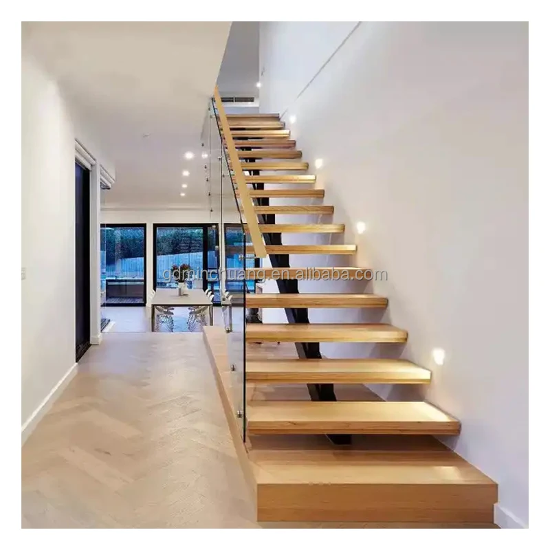 Floating Straight Stairs Central Spine Stair Middle Stringer Staircase ...