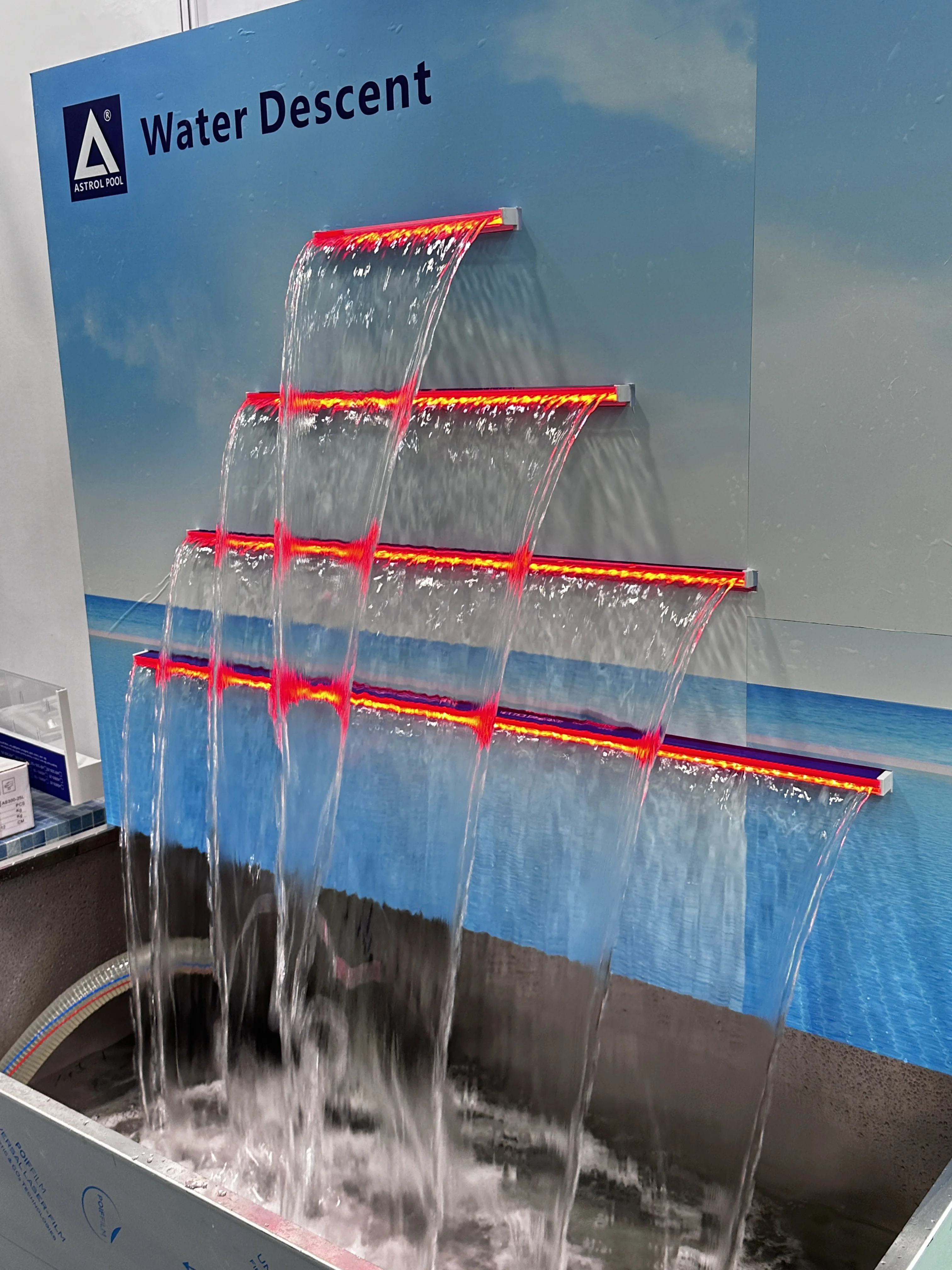 Swimming Pool Waterfall Wall Water Fountain Decoration Sheer Acrylic ...