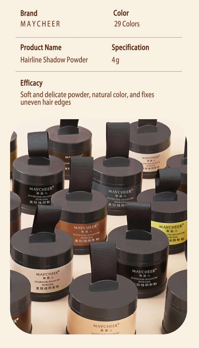 Maycheer 29 Colors Waterproof Shadow Powder Full Hairline Cover Unisex ...